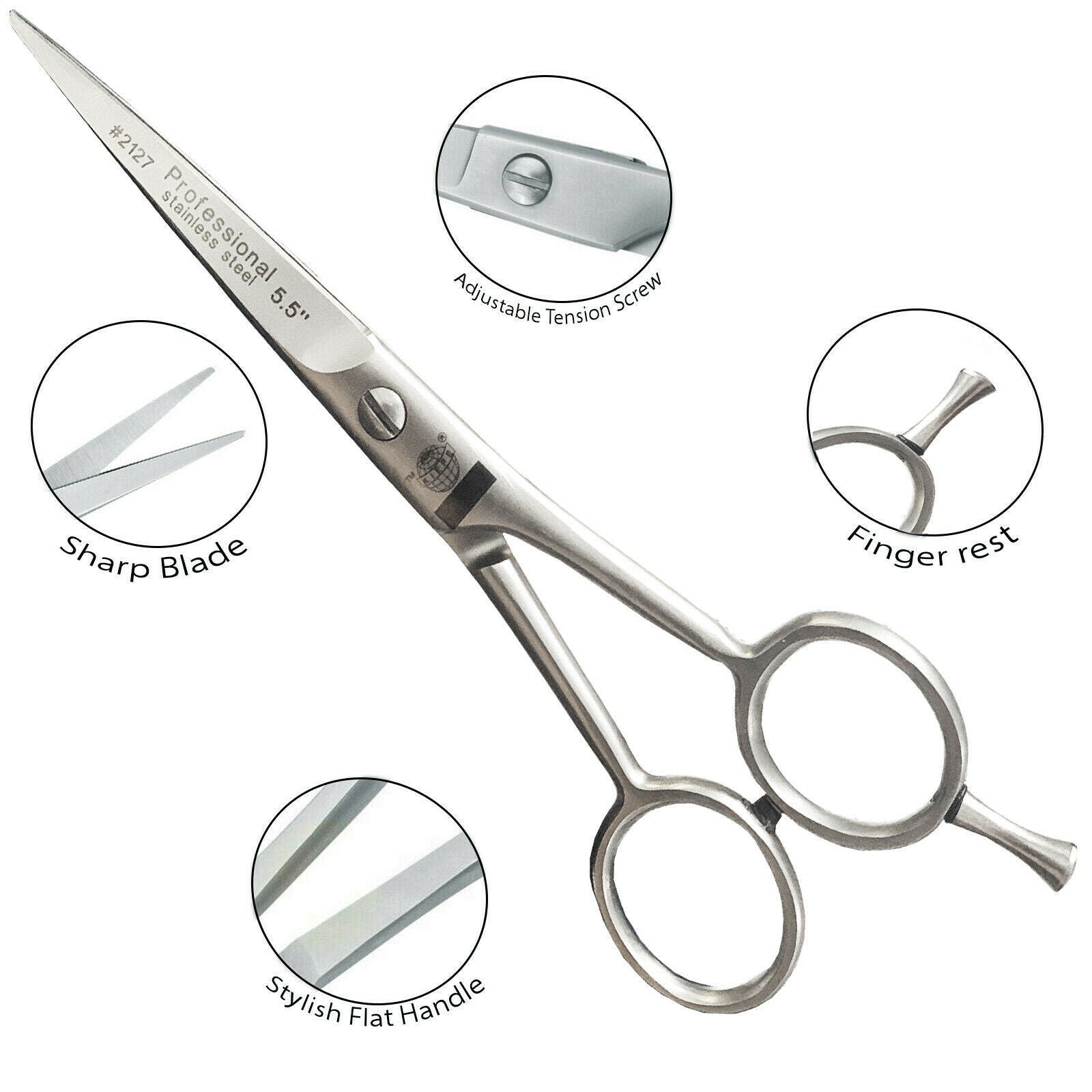 Ice Scissors 5.5" Hair Cutting Set Hairdressing Salon Professional Bar ...